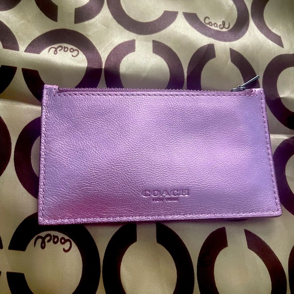 Coach | Accessories | Coach Credit Card Carrier Shimmer Pink | Poshmark
